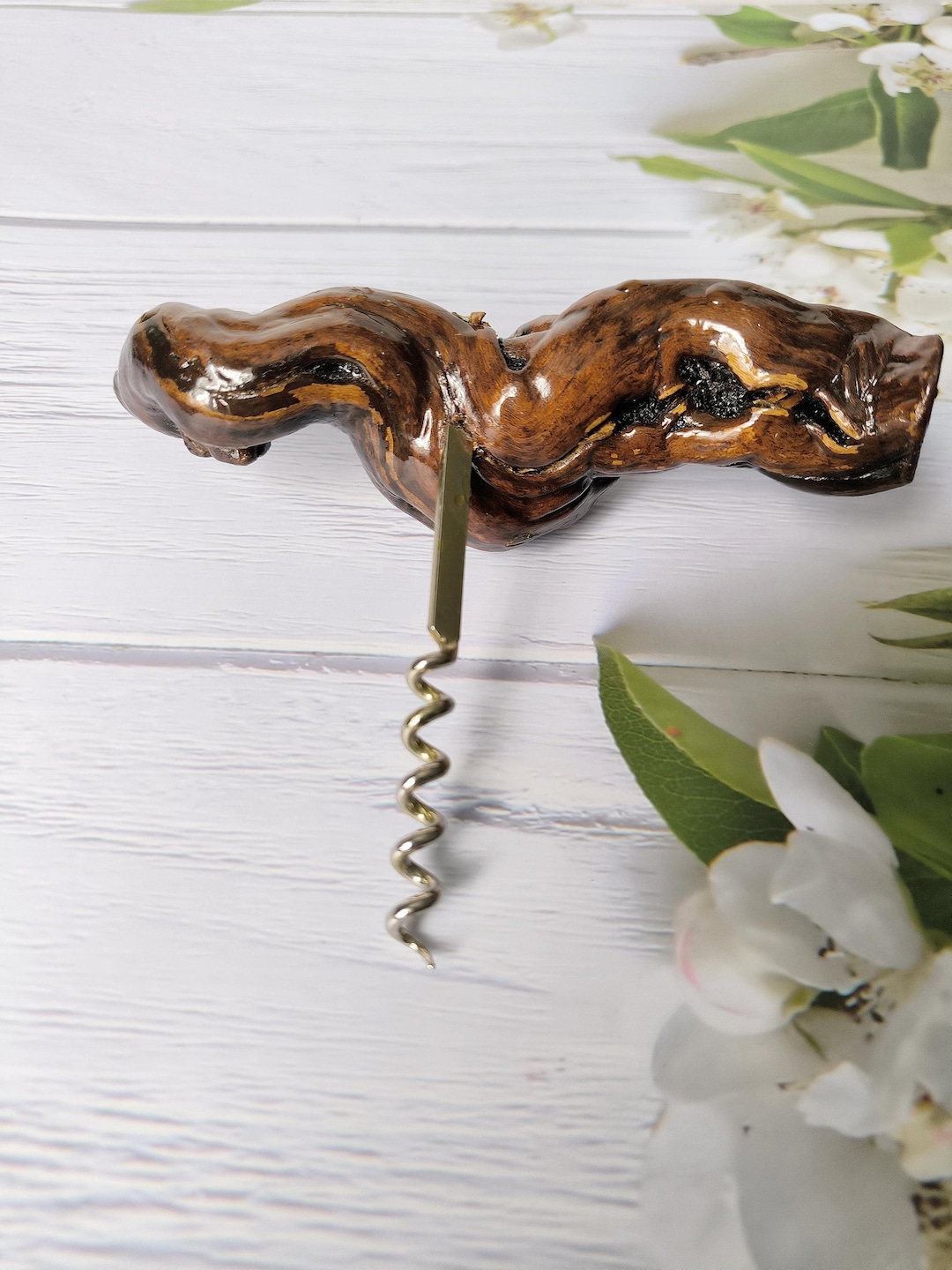 Vintage Grapevine Corkscrew 1980s, French Corkscrew, Lacquered Vine Corkscrew, Bottle Opener ...