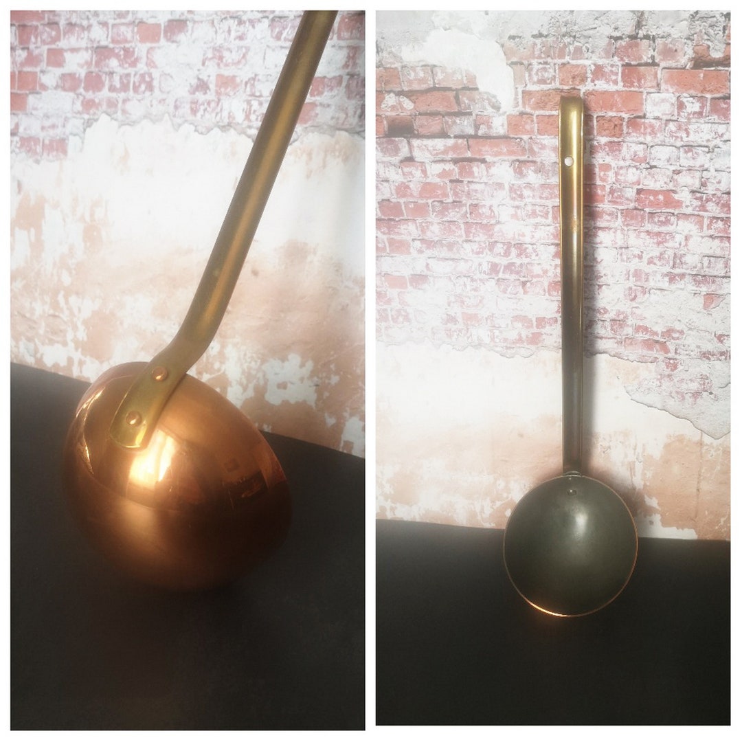 Vintage Copper Ladle, Large French Ladle, Rustic Kitchen Decor, Dining ...