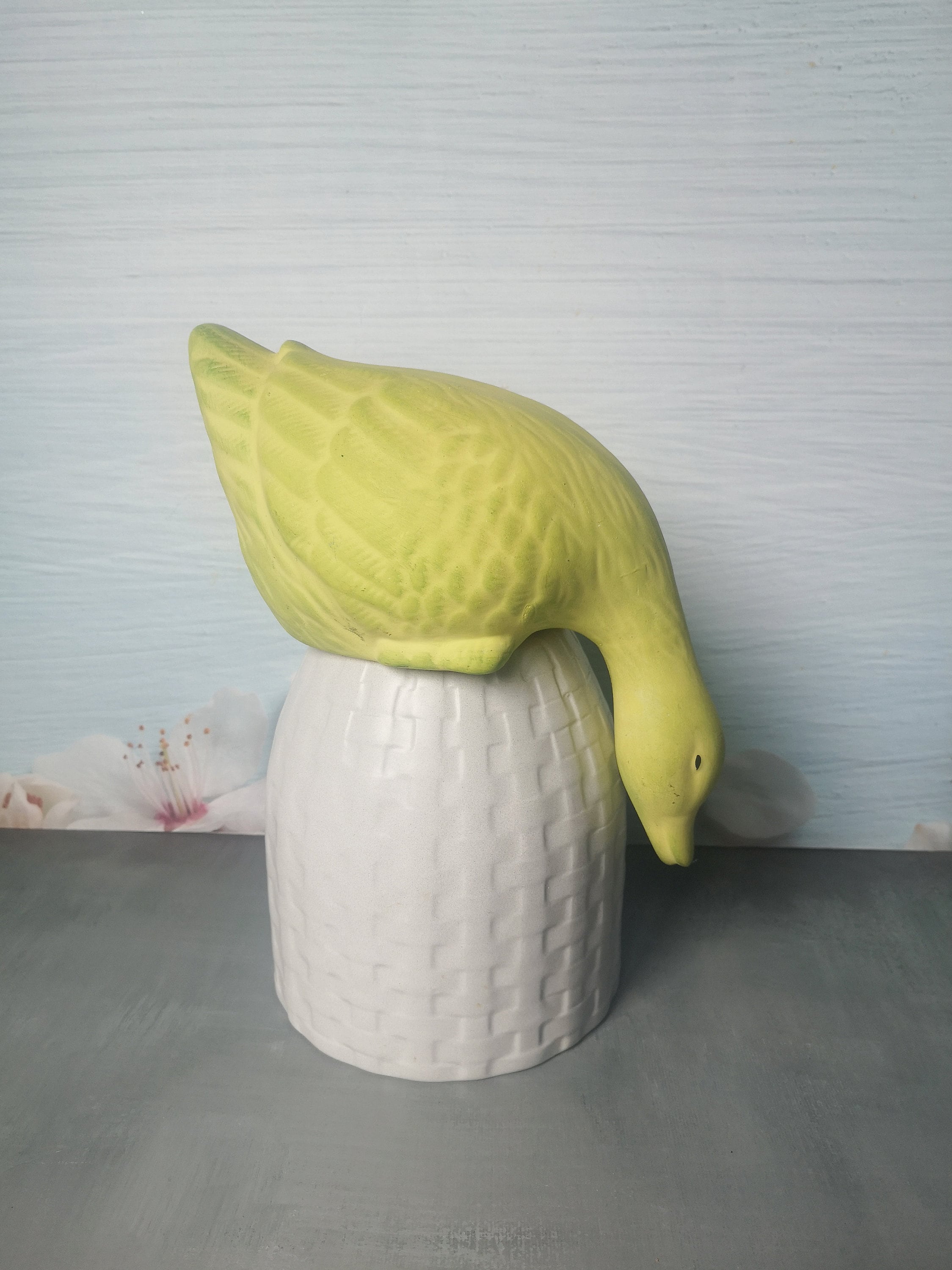 Vintage Goose Figurine Cute Yellow Ceramic Goose Sitting - Etsy