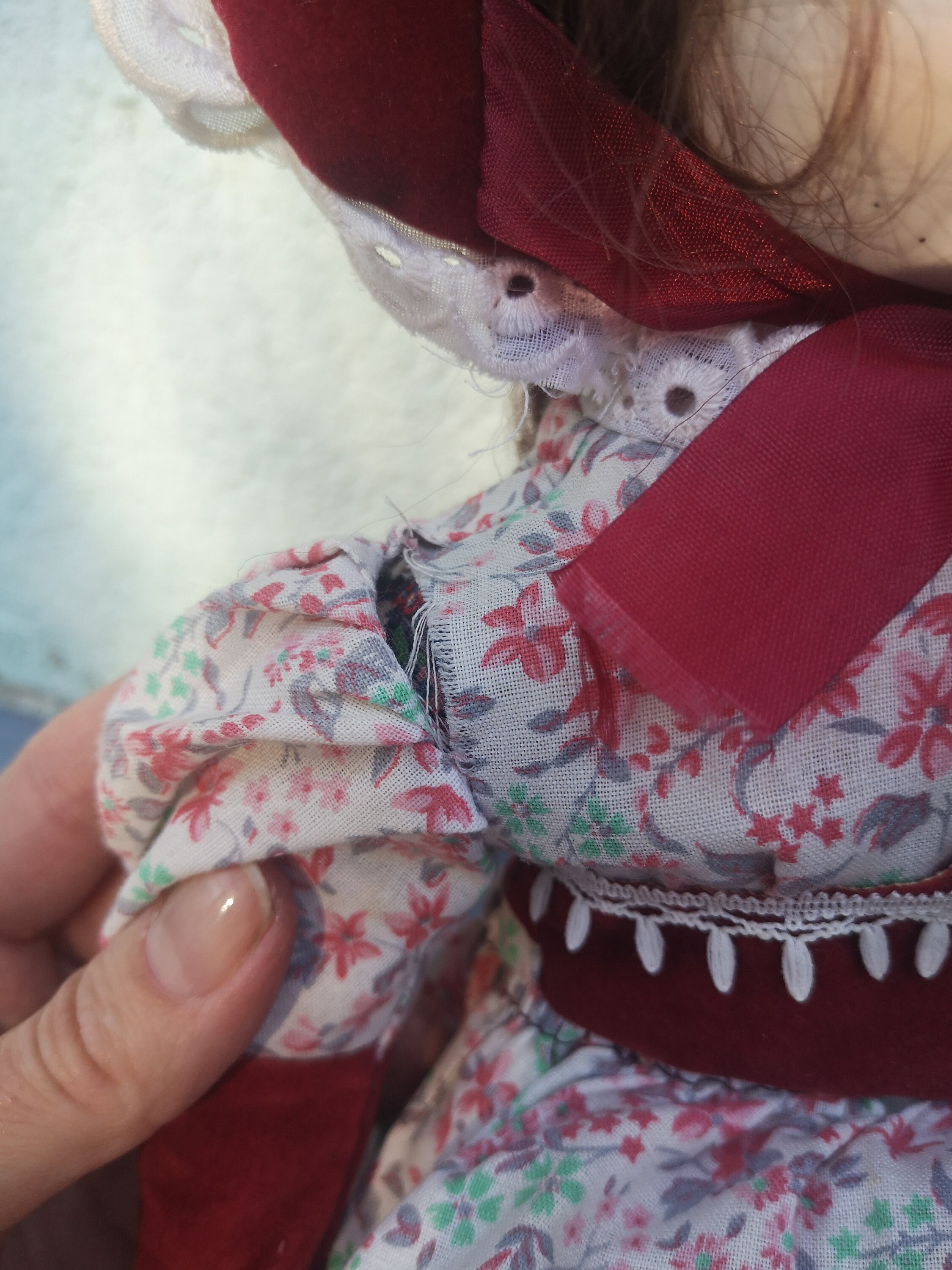 Vintage Doll With Porcelain Head Arms and Legs Rag Body - Etsy