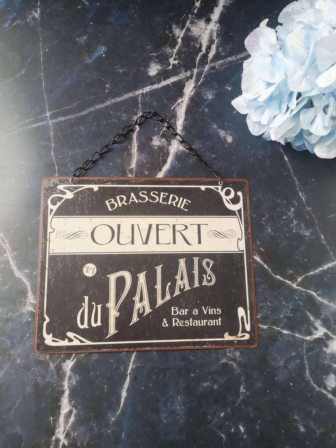 RARE Vintage Art Nouveau French Restaurant Sign, Double Sided Open ...