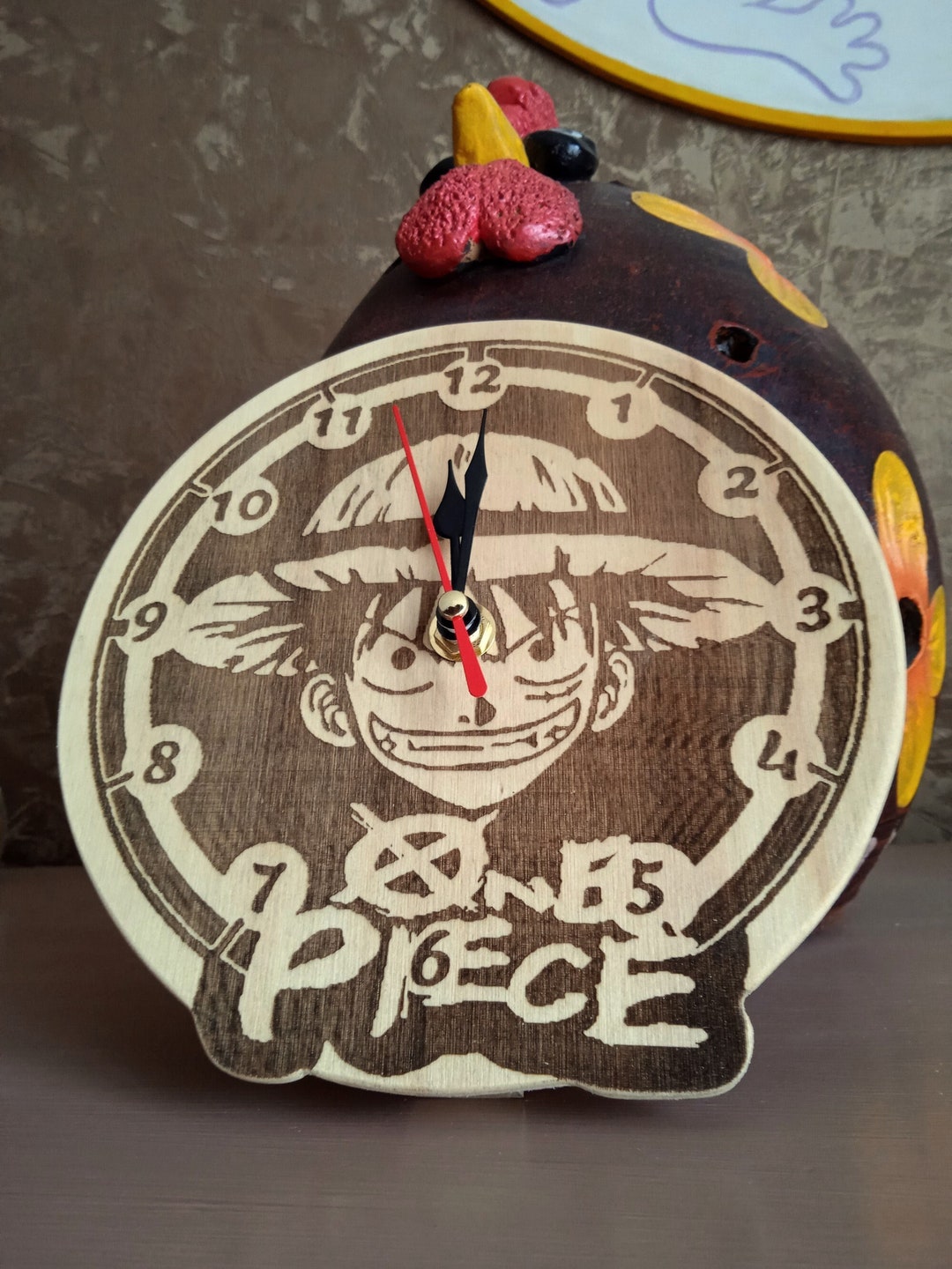 Handcrafted Wooden Wall Clock Luffy one Piece - Etsy UK