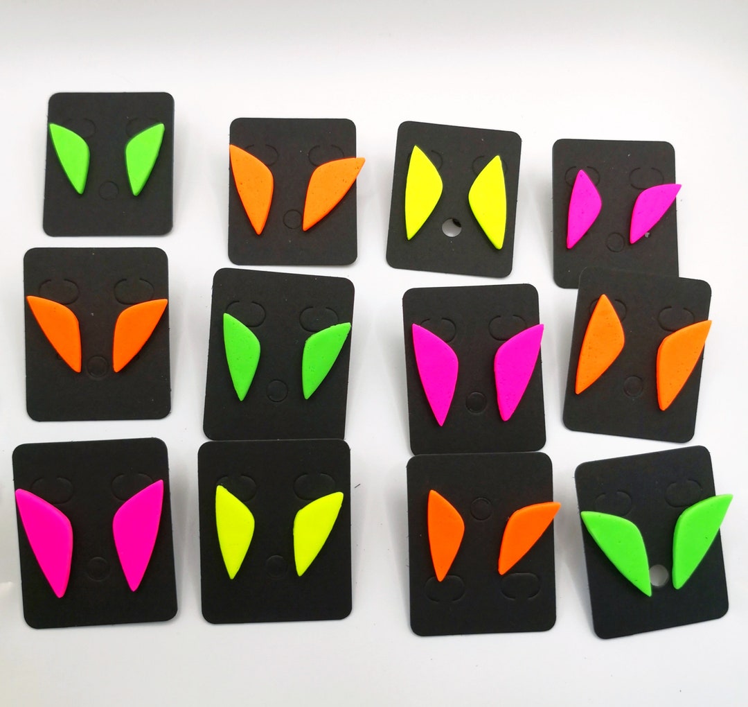 Furry Spikes in Neon Orange-pink-yellow-green, in Neon Triangle Shape ...