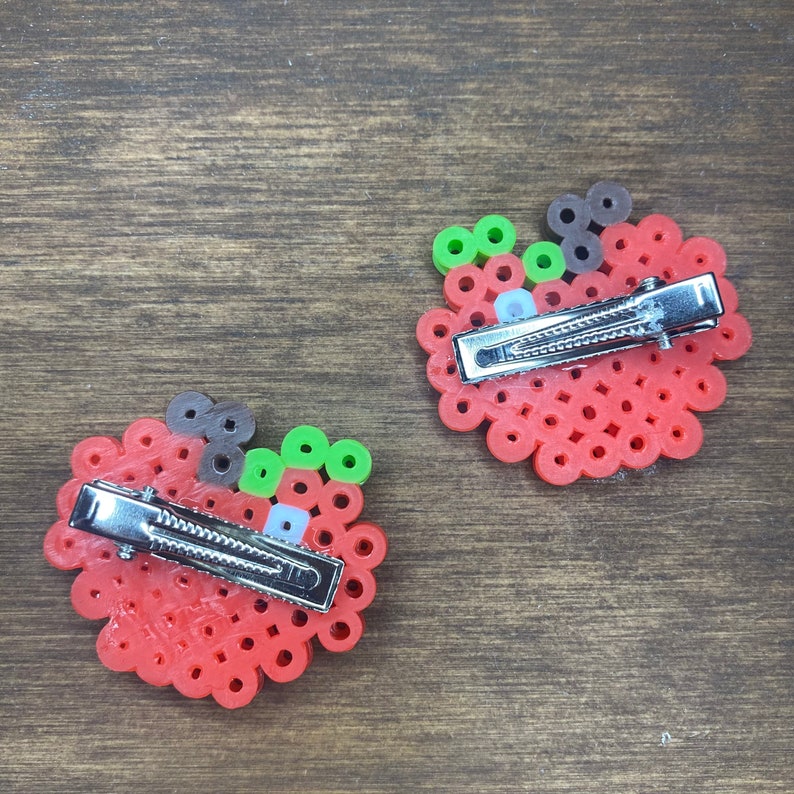 Apple Perler Bead Hair Clip Accessory | Set of Two - Etsy
