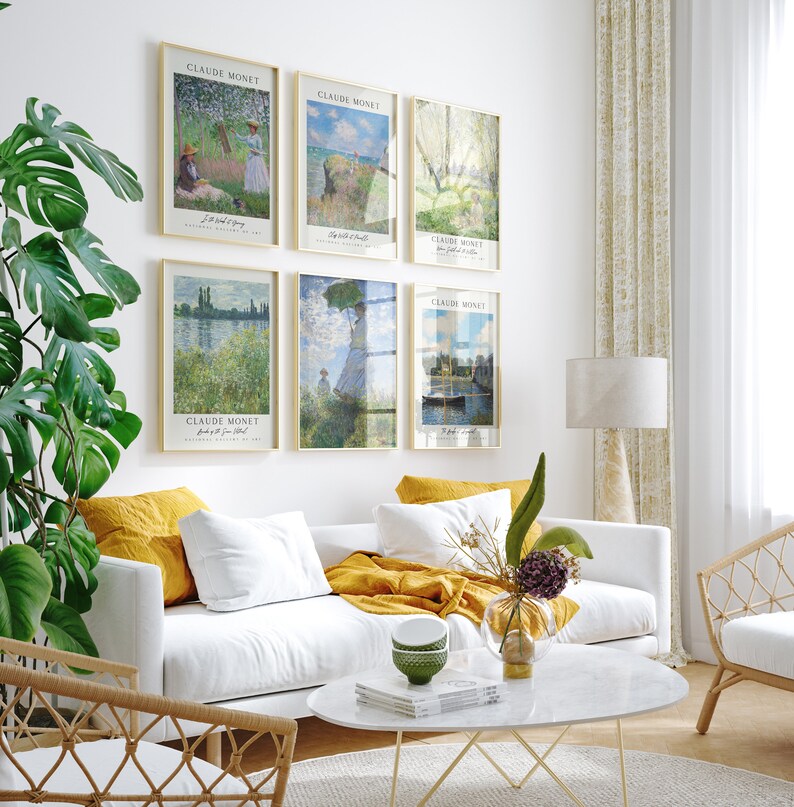 Claude Monet Prints, Set of 6, Monet Wall Art, Exhibition Print Set ...