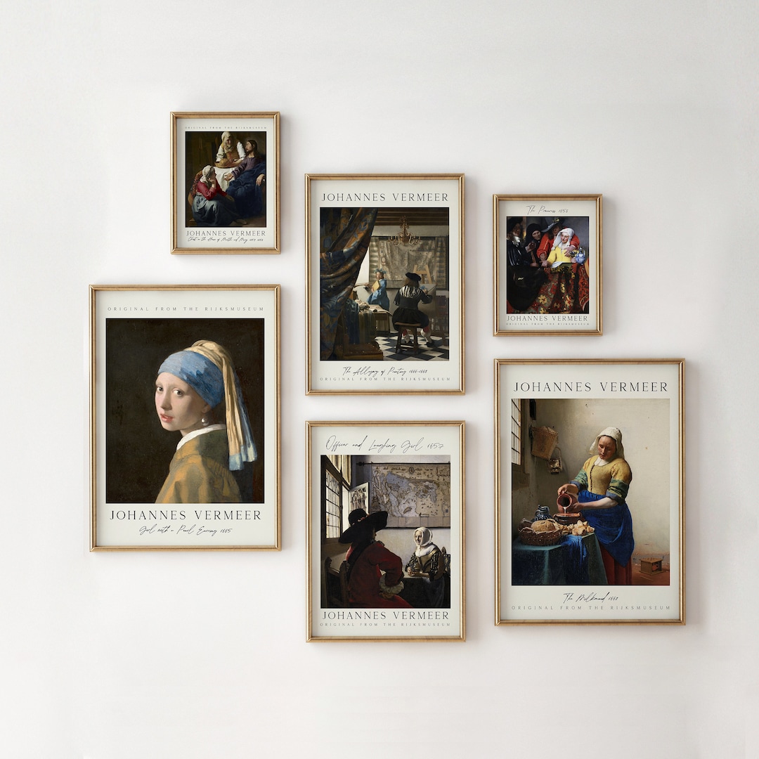 Johannes Vermeer Prints, Set of 6, Classic Gallery Wall, Exhibition ...