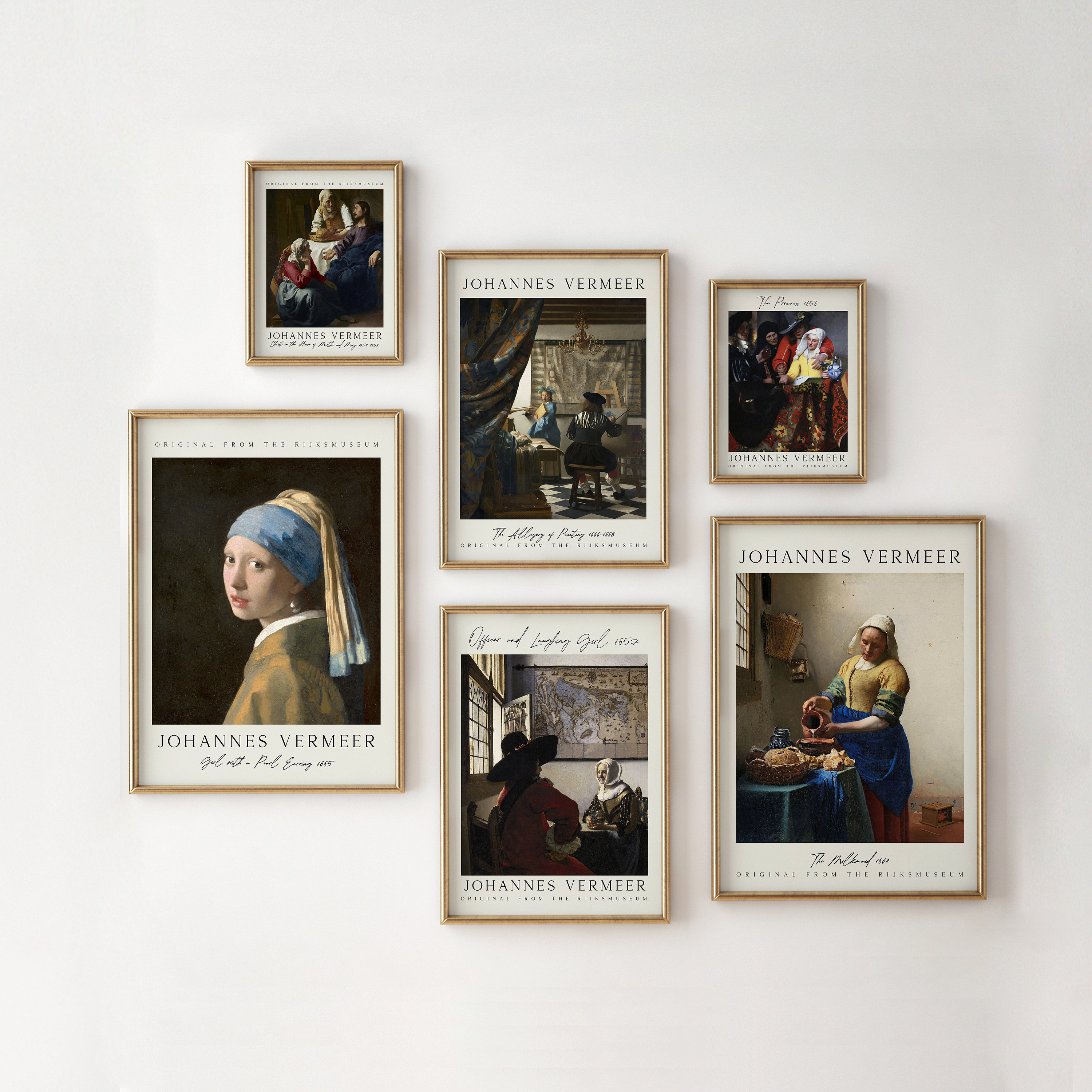 Johannes Vermeer Prints, Set of 6, Classic Gallery Wall, Exhibition ...