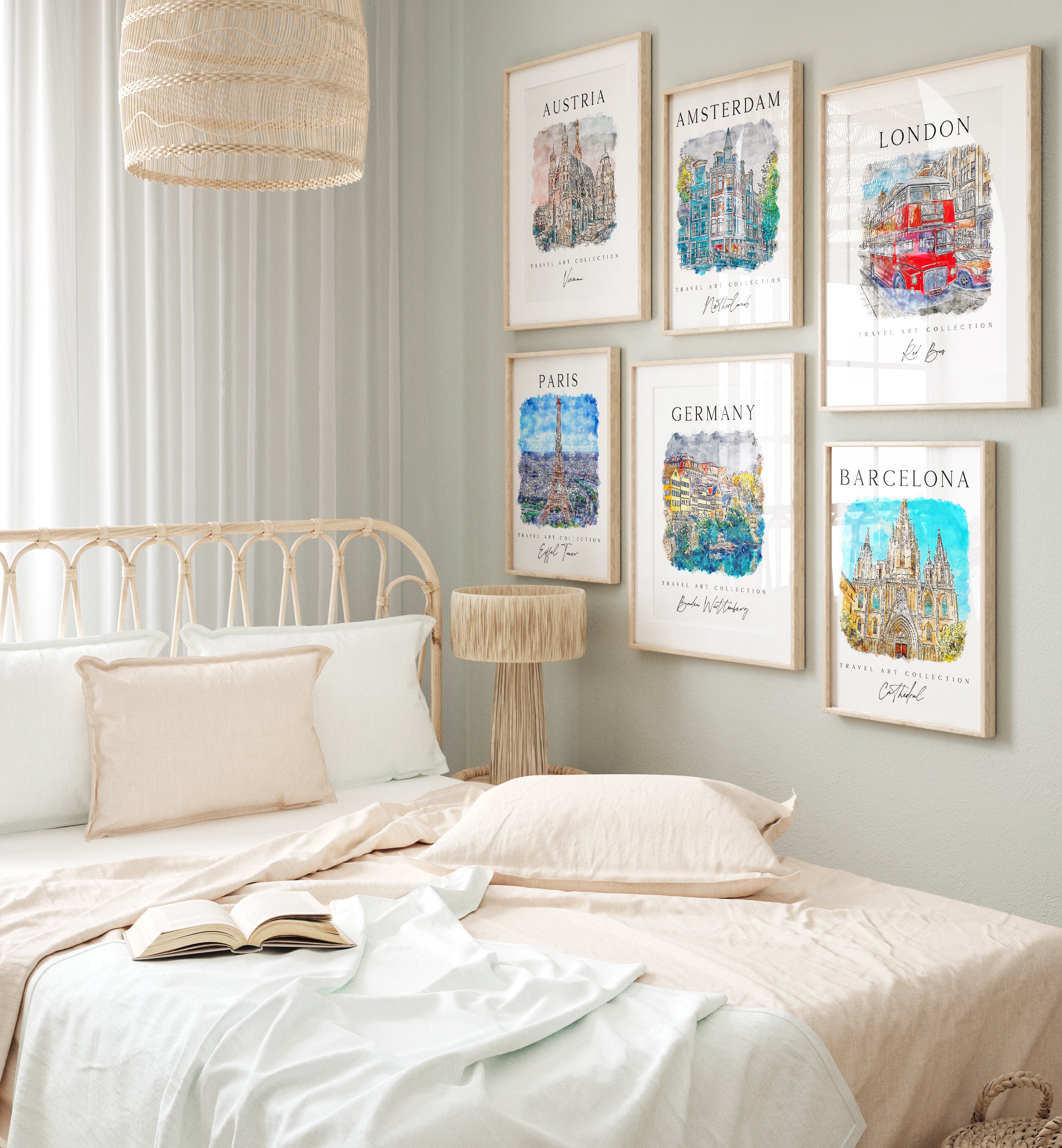 Travel Art Print Set, Travel Destinations Prints, Gallery Wall Art ...