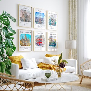 Travel Art Print Set, Travel Destinations Prints, Gallery Wall Art ...