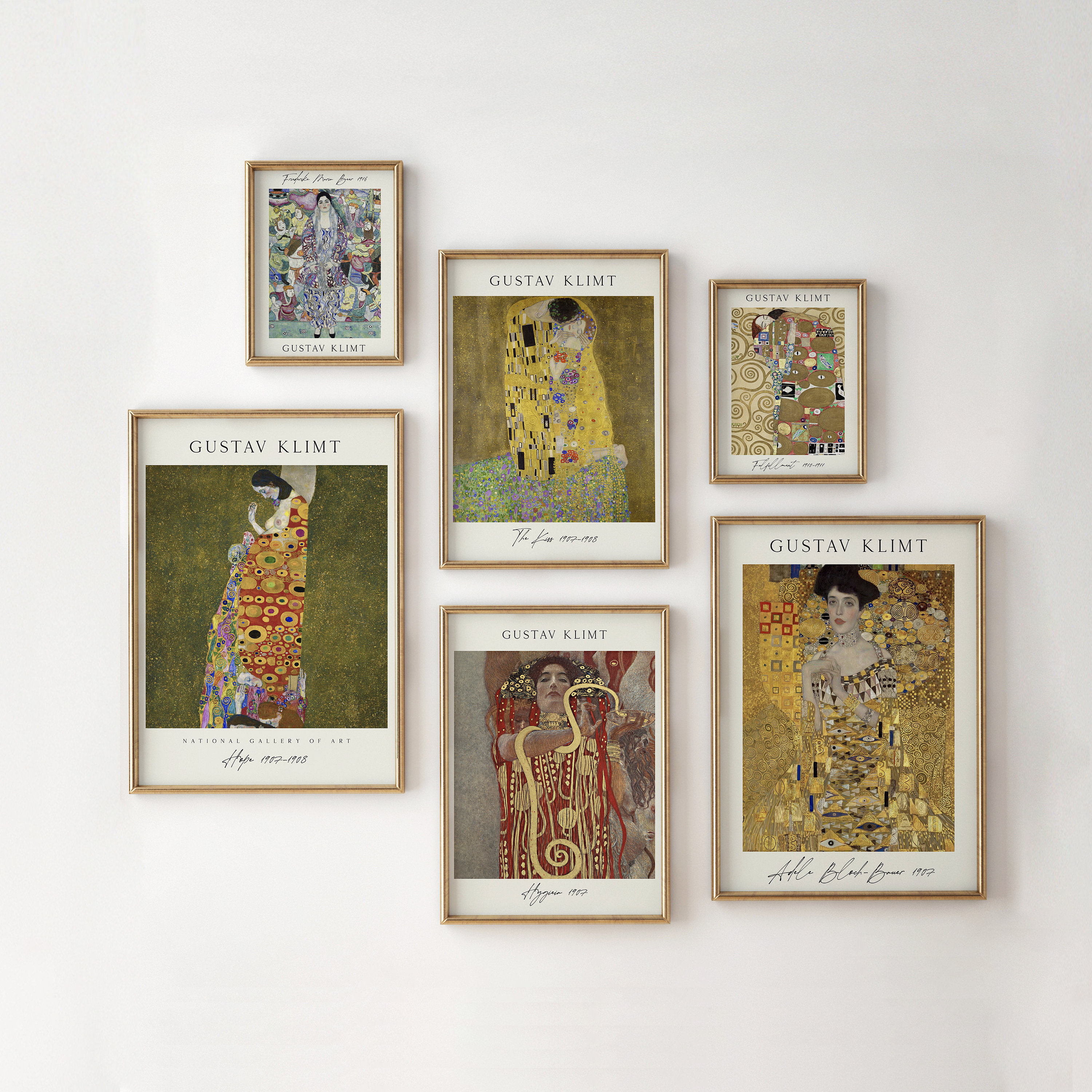 Klimt Prints, Set of 6, Gustav Klimt Wall Art, Exhibition Print Set ...