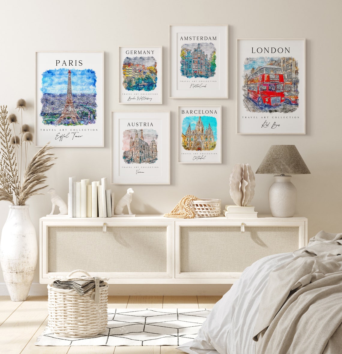 Travel Art Print Set, Travel Destinations Prints, Gallery Wall Art ...