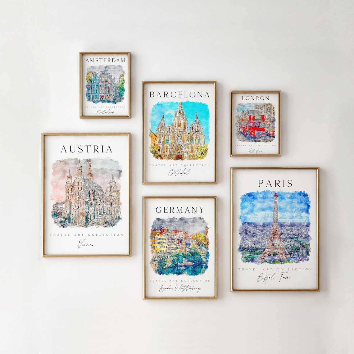 Travel Art Print Set, Travel Destinations Prints, Gallery Wall Art ...