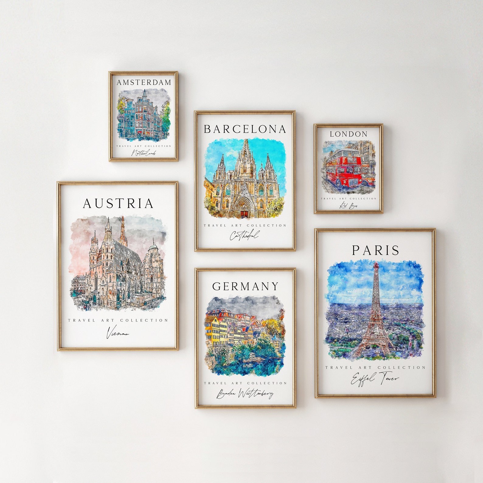 Travel Art Print Set, Travel Destinations Prints, Gallery Wall Art ...