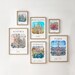 Watercolor Travel Prints, Touristic Gallery Set, Vacation City Illustration, Colorful City ...