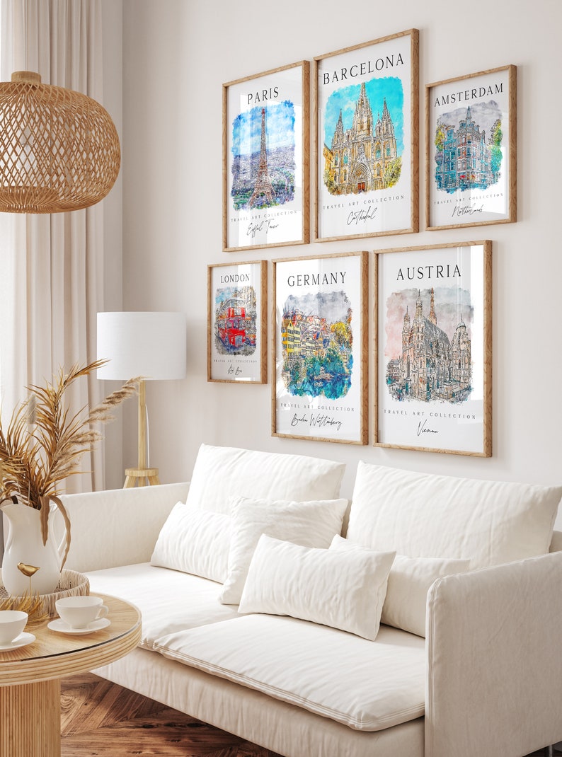 Travel Art Print Set, Travel Destinations Prints, Gallery Wall Art ...