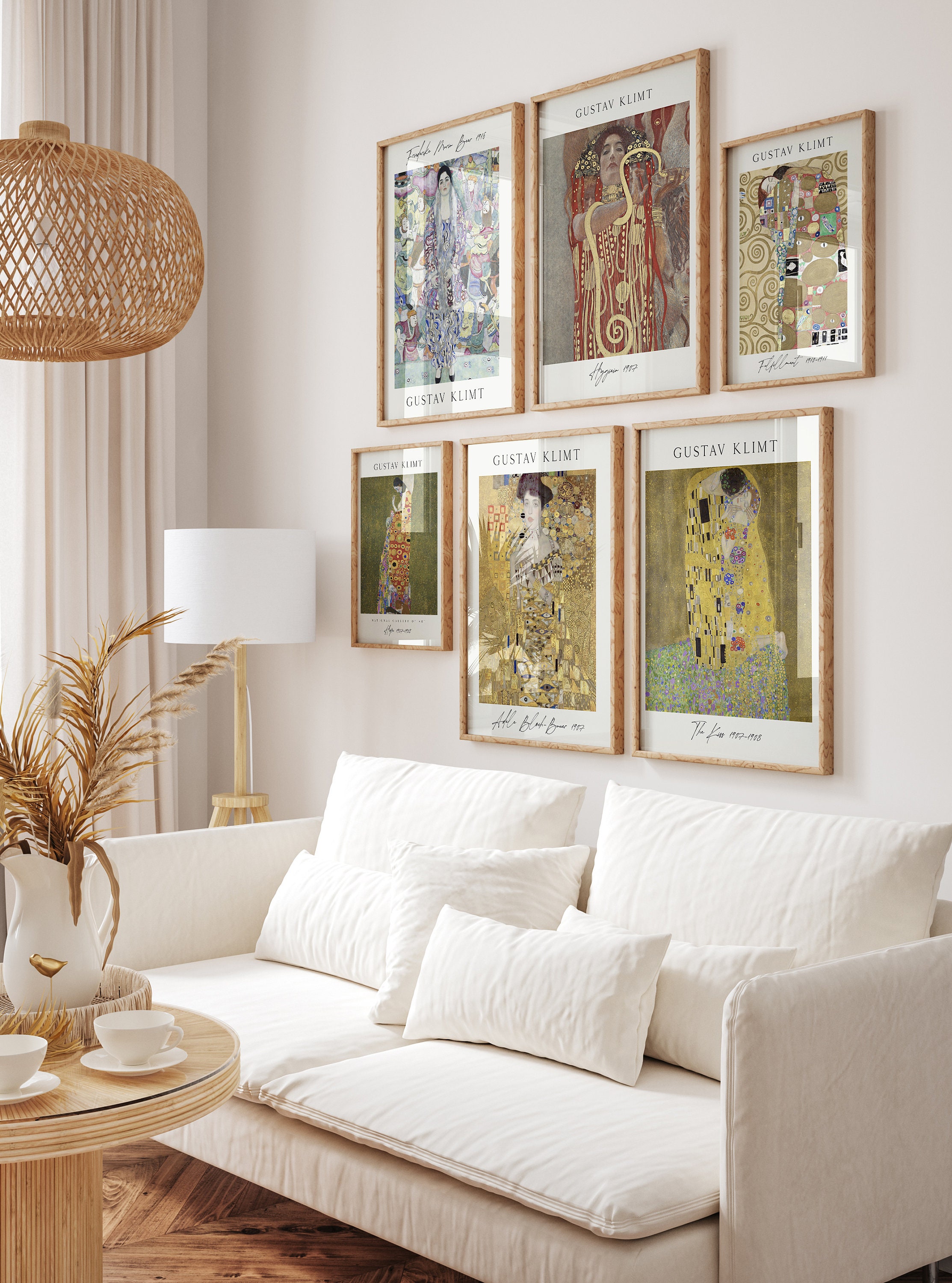Klimt Prints, Set of 6, Gustav Klimt Wall Art, Exhibition Print Set ...
