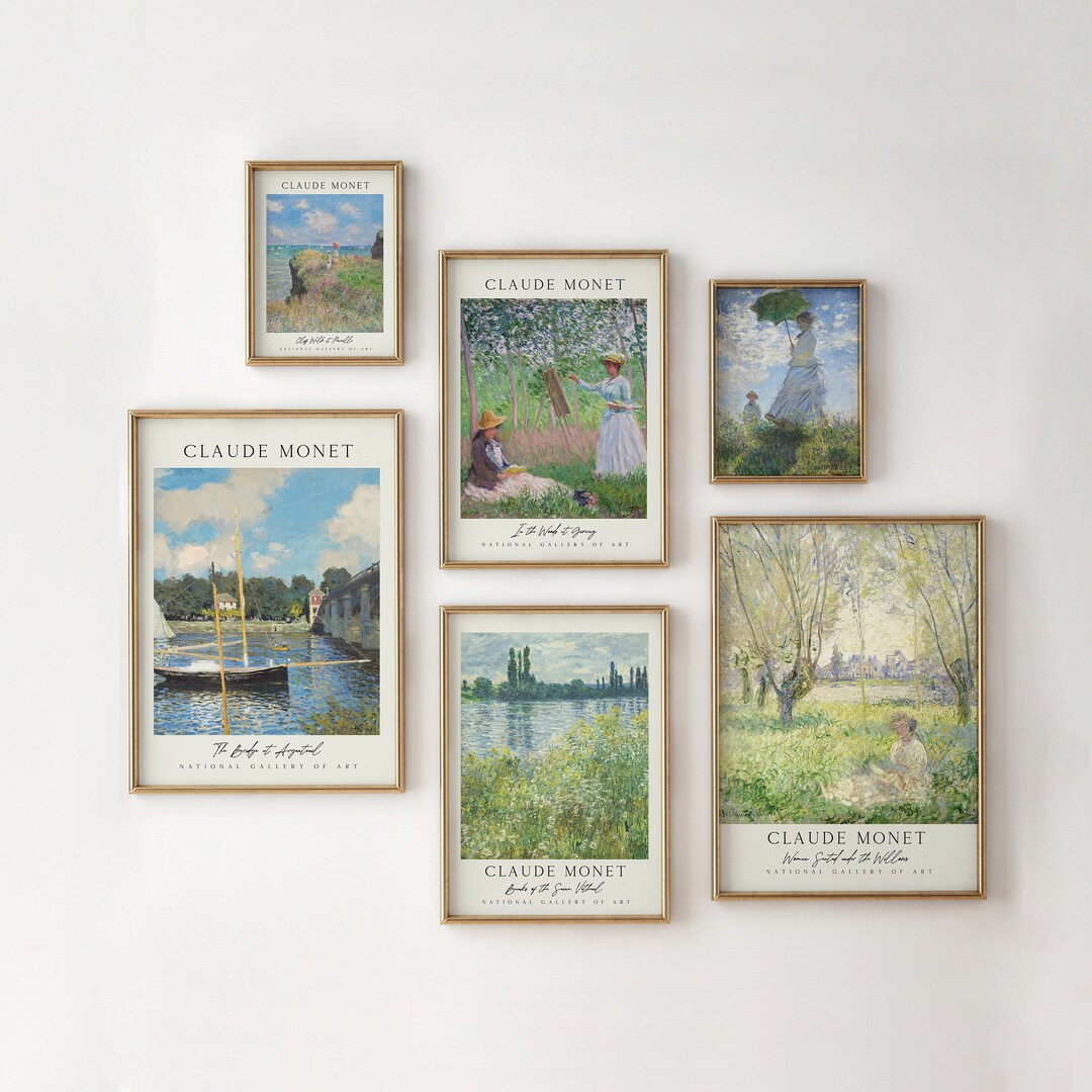 Claude Monet Prints, Set of 6, Monet Wall Art, Exhibition Print Set ...