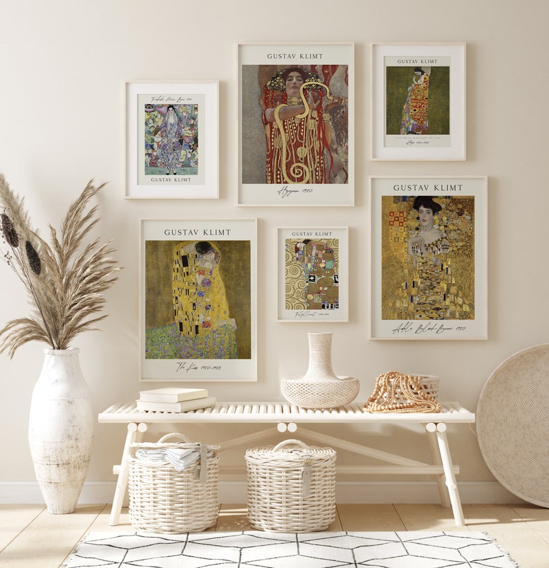 Klimt Prints, Set of 6, Gustav Klimt Wall Art, Exhibition Print Set ...