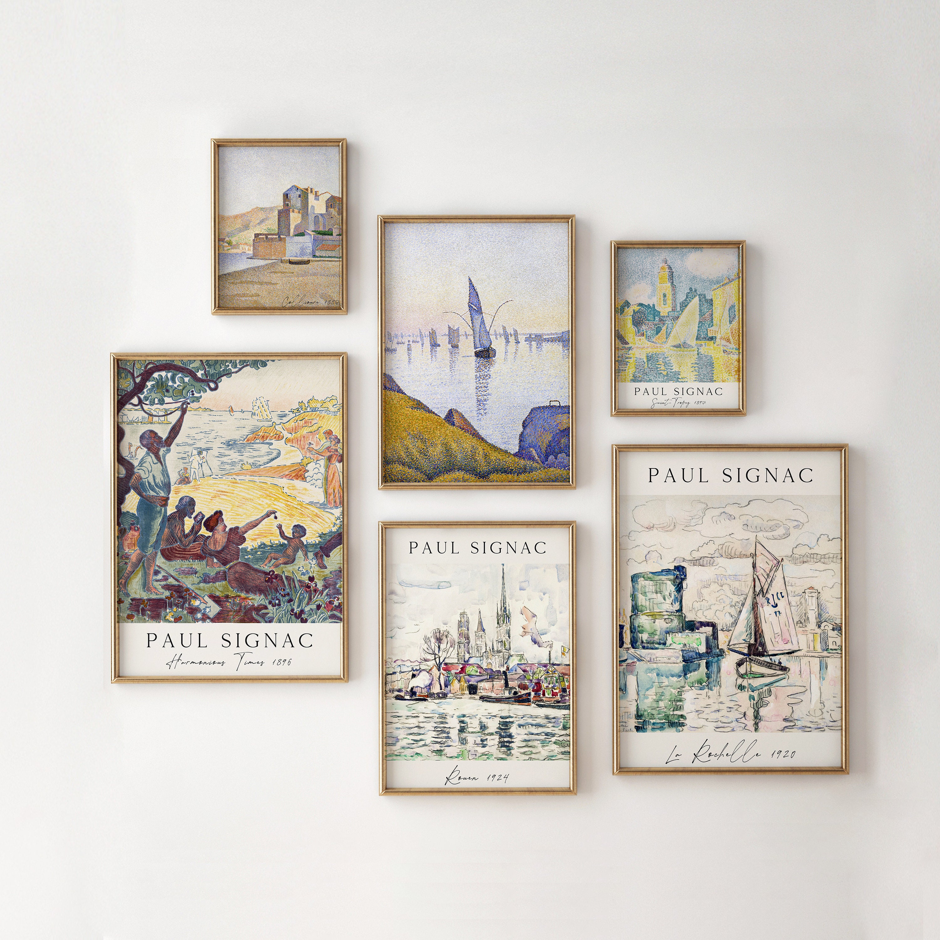 Paul Signac Digital Prints Set of 6, Pastel Wall Art, Exhibition Art ...