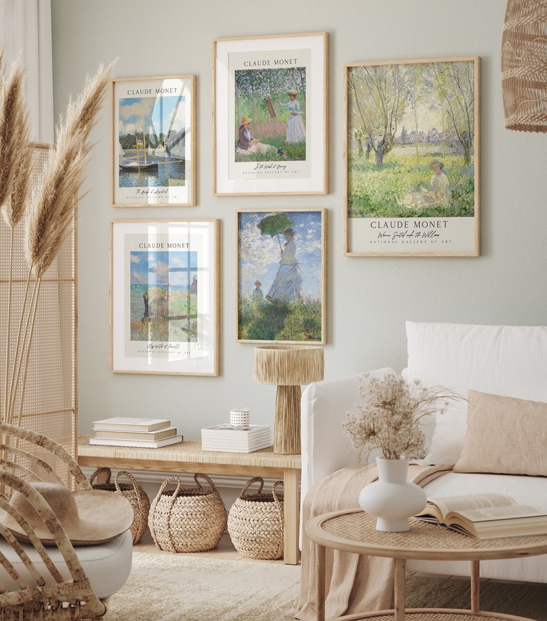 Claude Monet Prints, Set of 6, Monet Wall Art, Exhibition Print Set ...