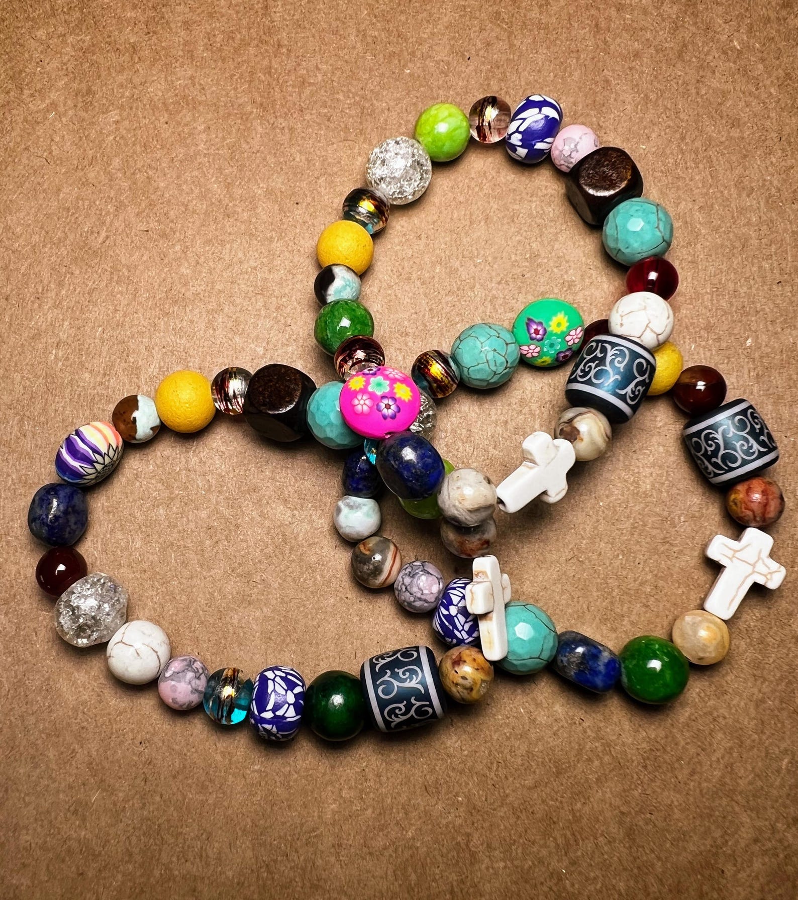 Faith Cross Bracelet – Multi-color Beaded Christian Gift With Card ...