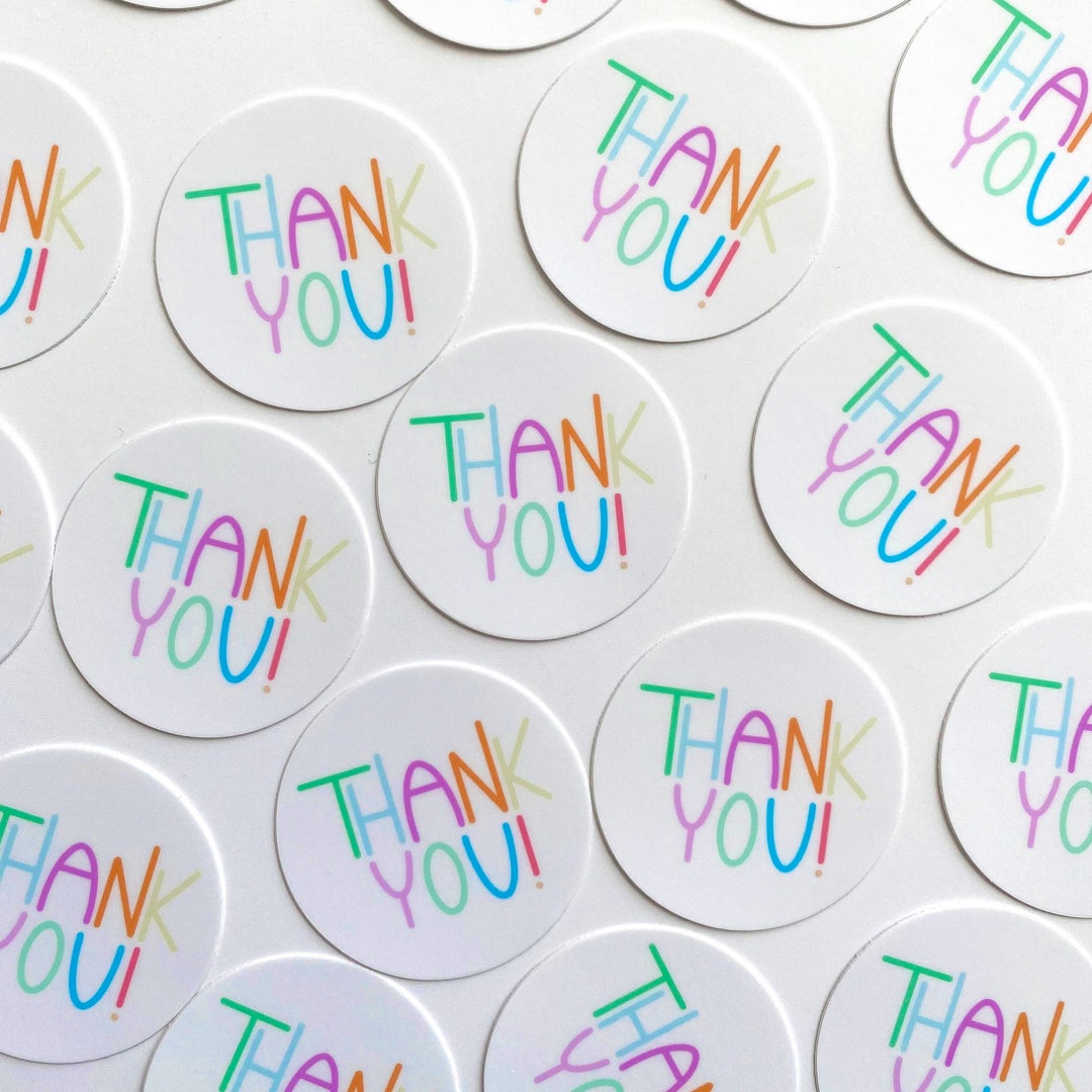 Thank You Vinyl Sticker - Etsy