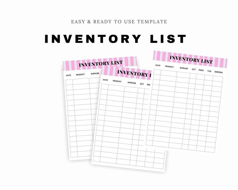 Inventory Tracker Printable, Inventory Management Form, Inventory Sheet ...