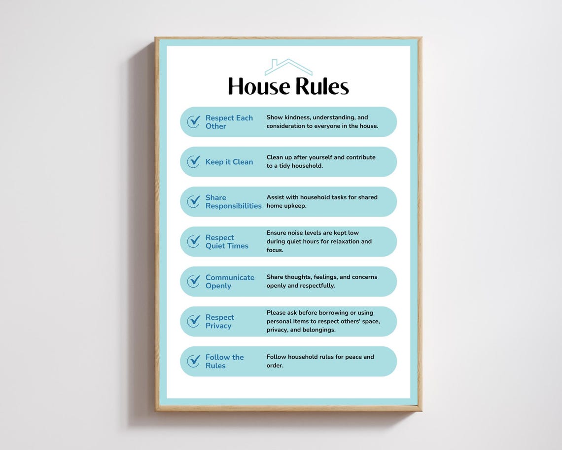 Editable Airbnb House Rules Sign Template | HOUSE Rules Checklist ...