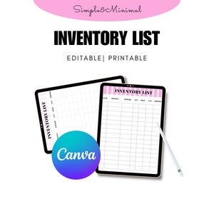 Inventory Tracker Printable, Inventory Management Form, Inventory Sheet ...