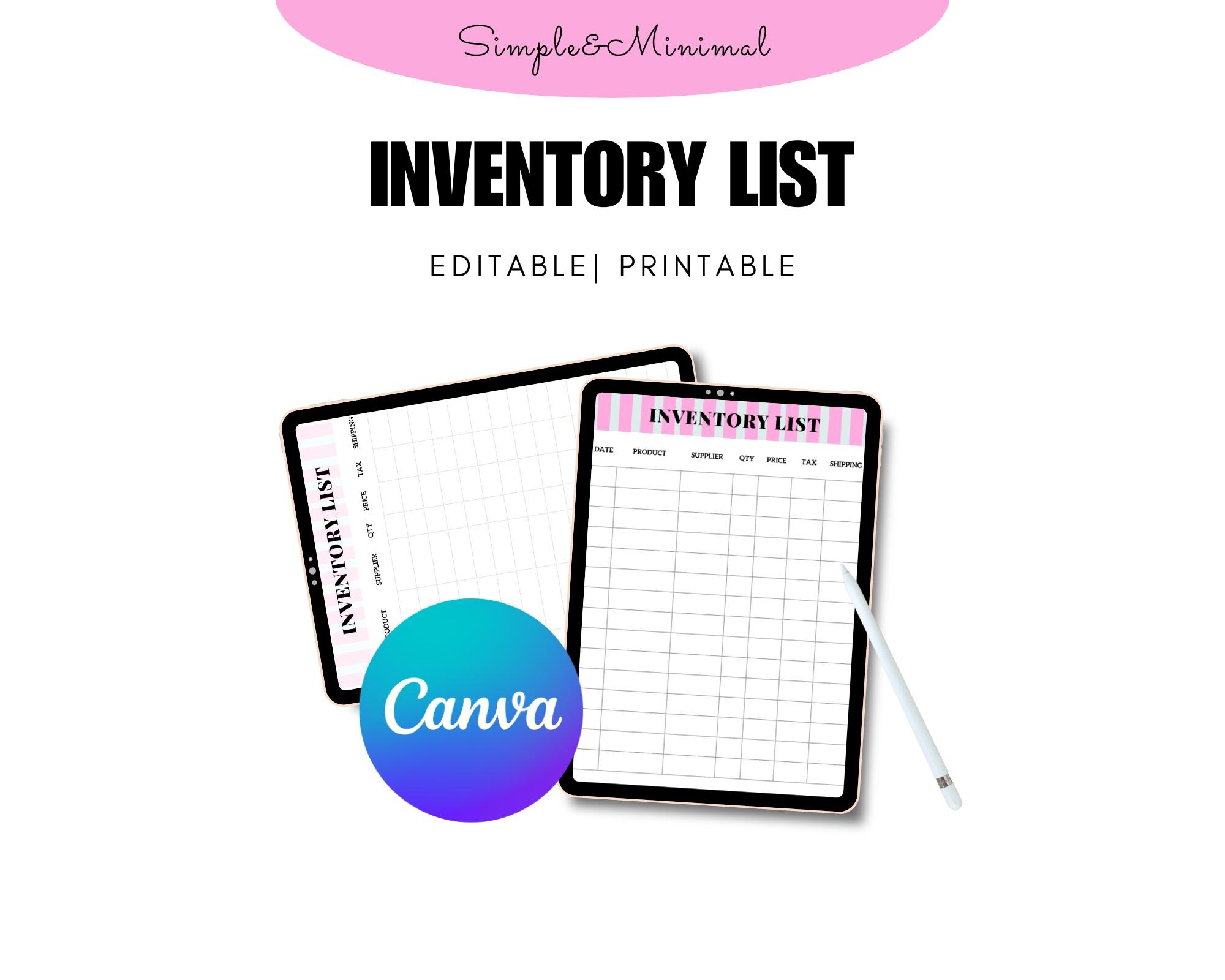 Inventory Tracker Printable, Inventory Management Form, Inventory Sheet, Small Business ...