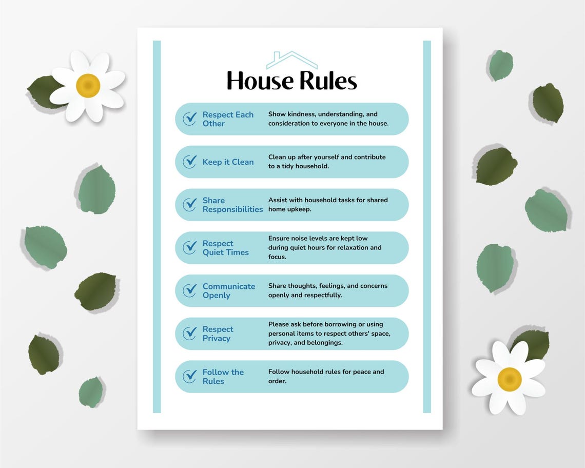 Editable Airbnb House Rules Sign Template | HOUSE Rules Checklist ...