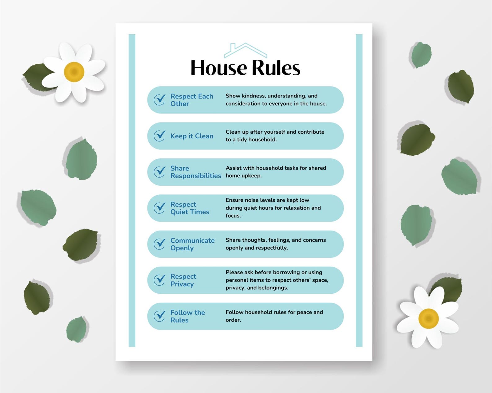 Editable Airbnb House Rules Sign Template | HOUSE Rules Checklist ...