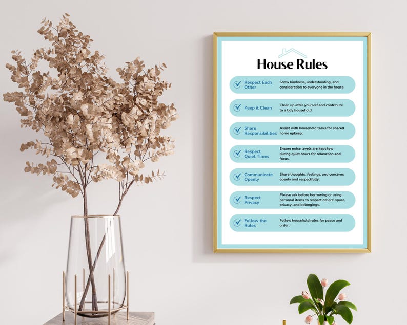 Editable Airbnb House Rules Sign Template | HOUSE Rules Checklist ...