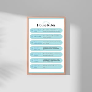 Editable Airbnb House Rules Sign Template | HOUSE Rules Checklist ...