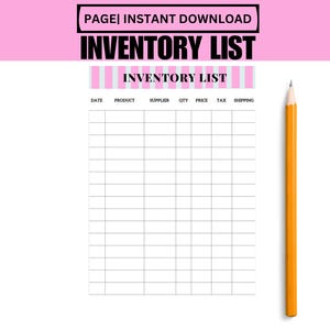 Inventory Tracker Printable, Inventory Management Form, Inventory Sheet ...