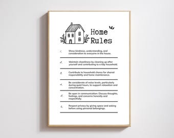 Editable Airbnb House Rules Sign Template | HOUSE Rules Checklist ...