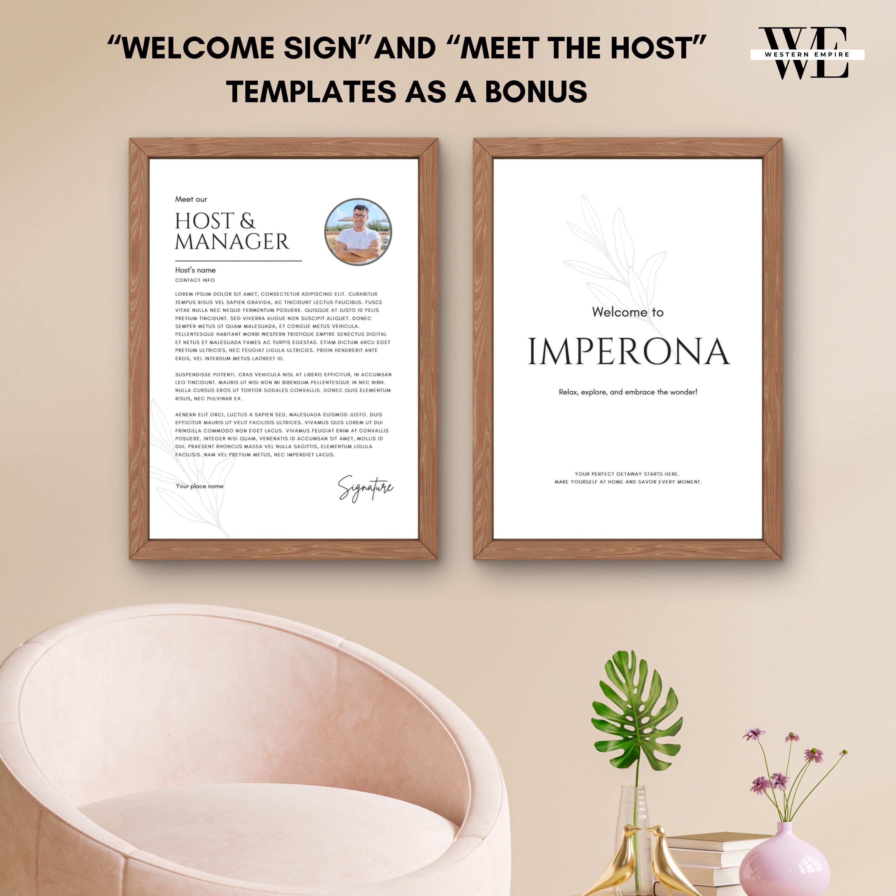 Airbnb House Rules Sign Template | Guest Information Sheet | Hotel ...