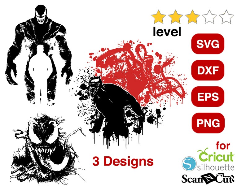 Venom Svg, Eps, Dxf, Venom Png for Cricut, Silhouette Cameo, Scranncut ...