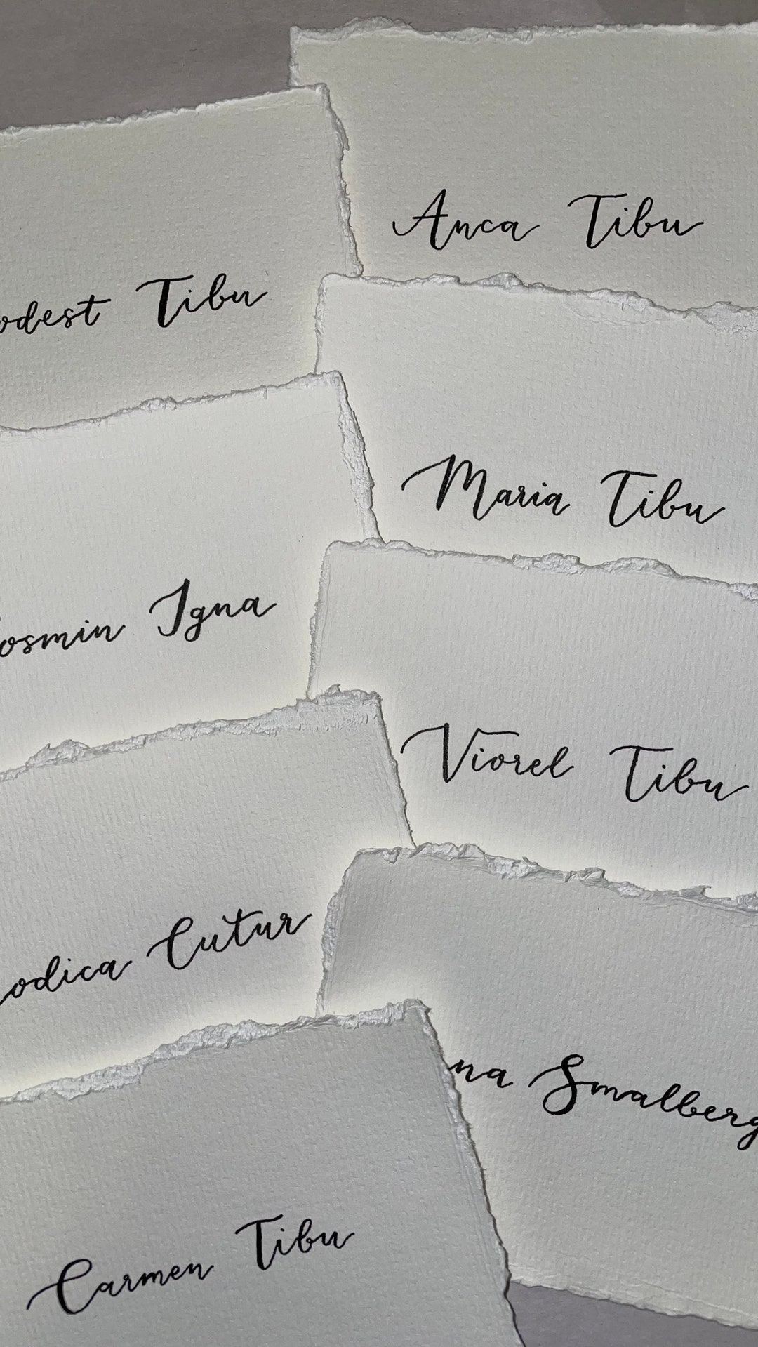 Ivory Deckled Edge Name Place Cards | Wedding, Bridal Shower ...