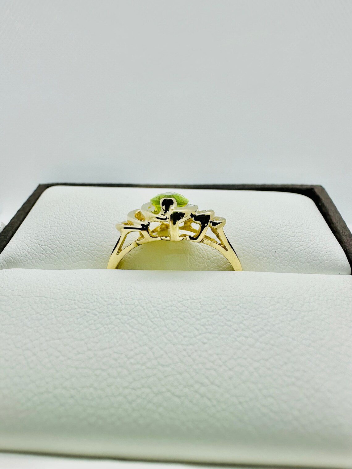 10K Yellow Gold Marquise Peridot Ring, Size 7 - Etsy