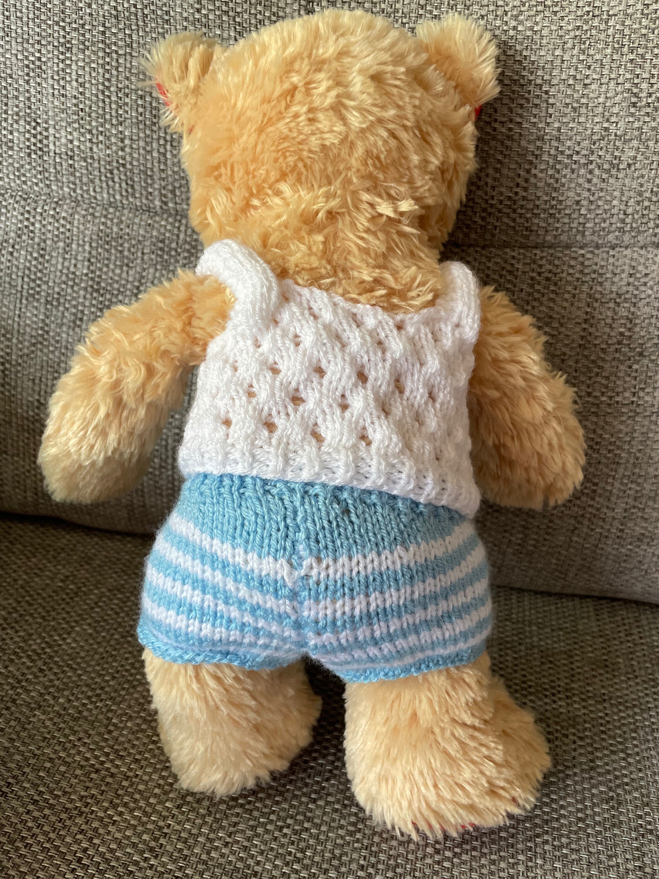 Bedtime Teddy Bear Dressed in Hand Knitted Outfit Ready for - Etsy