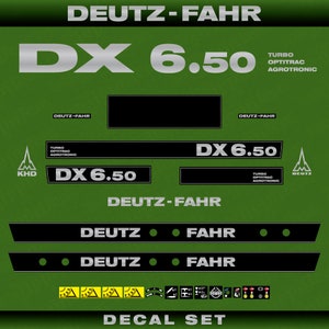 Deutz DX 6.50 TOA Aftermarket Replacement Tractor Decal (sticker) Set ...