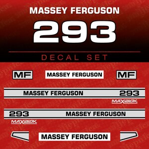Massey Ferguson 293 Aftermarket Replacement Tractor Decal (sticker) Set ...
