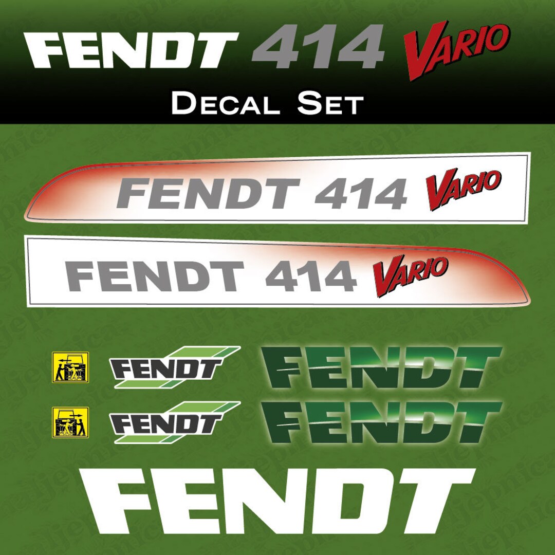 Fendt 414 Vario Aftermarket Replacement Tractor Decal Sticker Set - Etsy