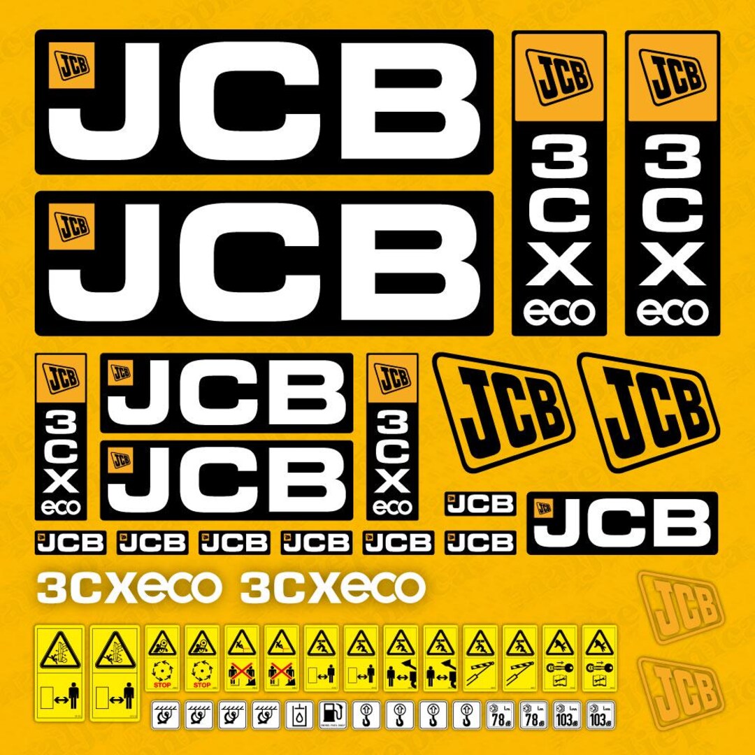 JCB 3CX ECO Equipment Machinery Aftermarket Decal / Aufkleber / Adesivo ...
