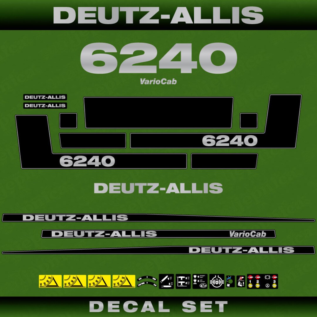 Deutz Allis 6240 Variocab Aftermarket Replacement Tractor Decal ...