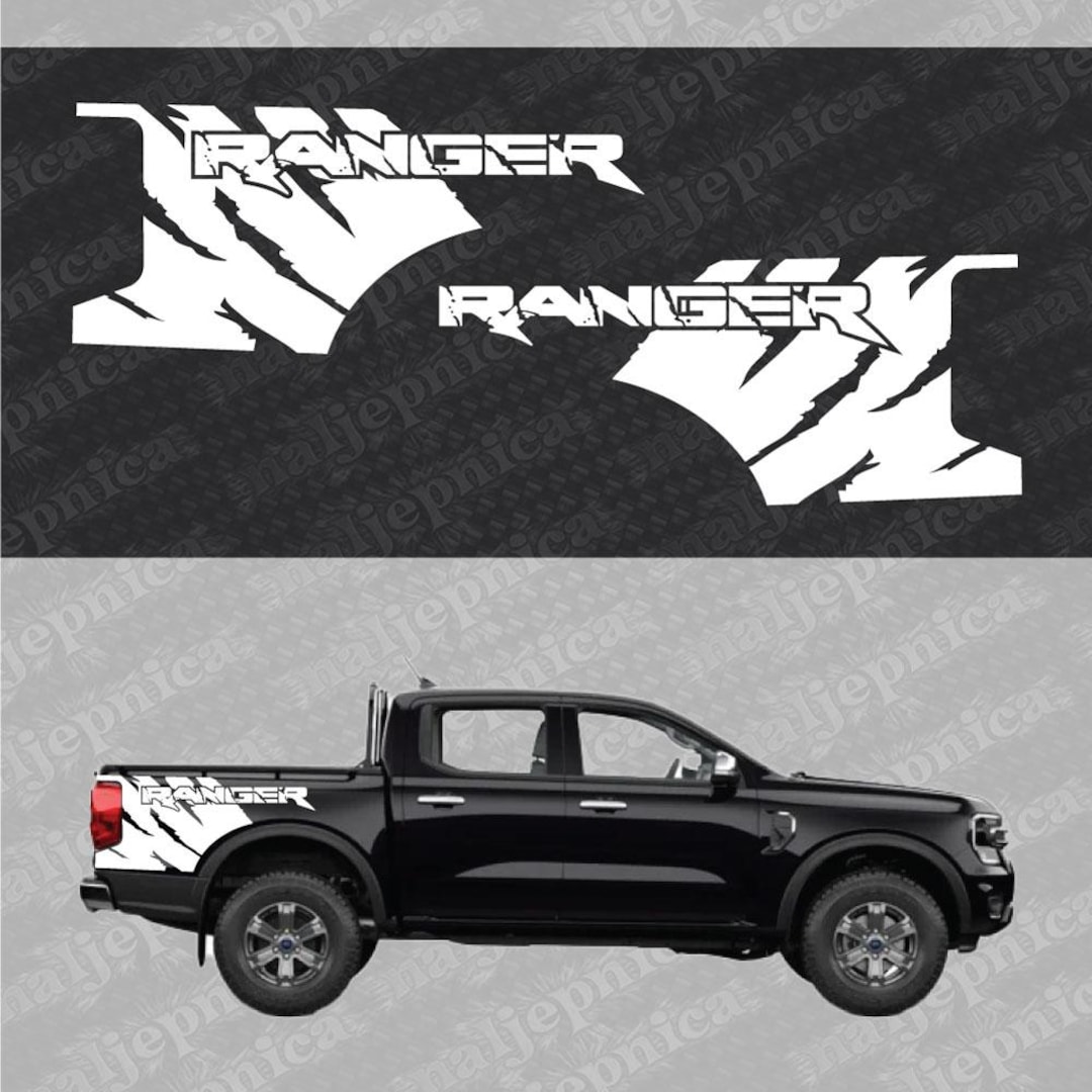 Aftermarket Replacement Decals to Fit Ford Ranger FANG White for Truck ...