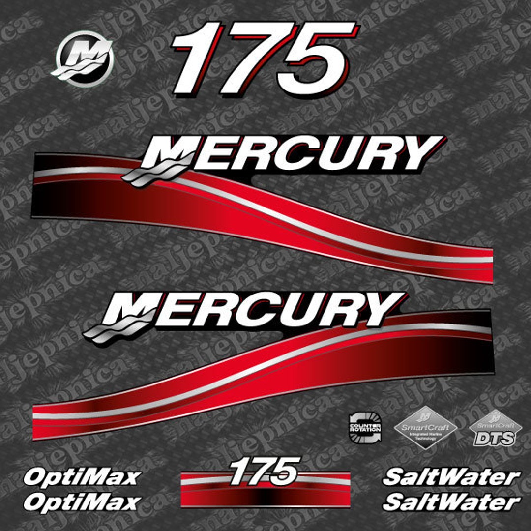 Mercury 175 Saltwater Optimax 2005-2007 Outboard Decal Sticker Set - Etsy
