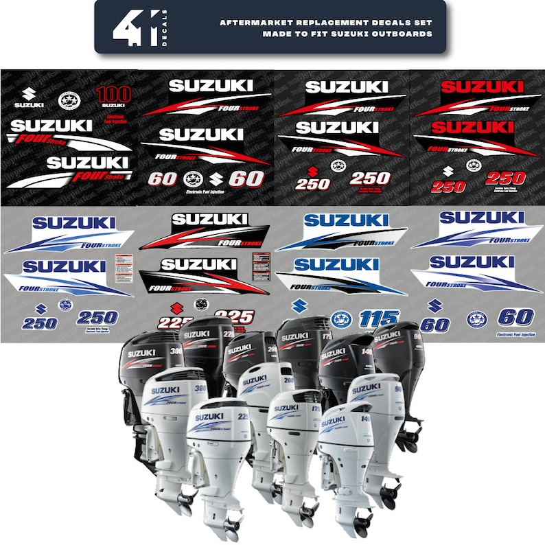 Suzuki 225 Four Stroke 2013 Outboard Decal Sticker Set - Etsy