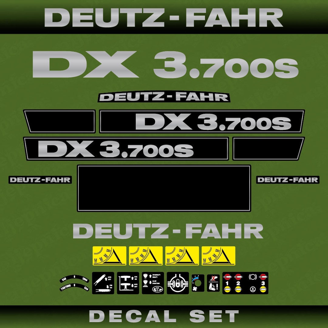 Deutz DX 3.700S Aftermarket Replacement Tractor Decal (sticker) Set - Etsy